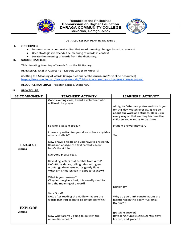 5e Lesson Plan | PDF