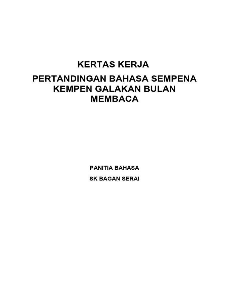Kertas Kerja Bulan Membaca | PDF