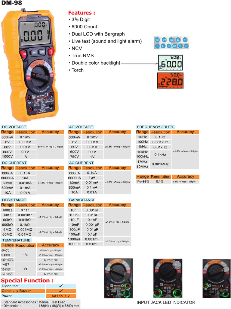 DM-98 Manual | PDF
