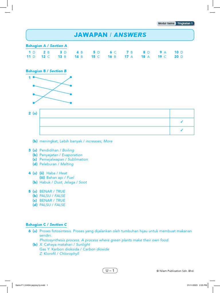 Sains F1 (UASA-jwp) Csy1p | PDF