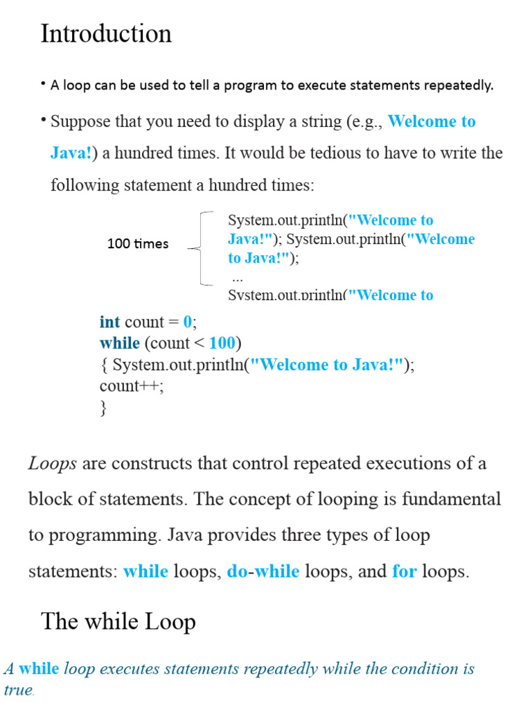 Chapter 5 Loops | PDF Chapter 5 Loops | PDF