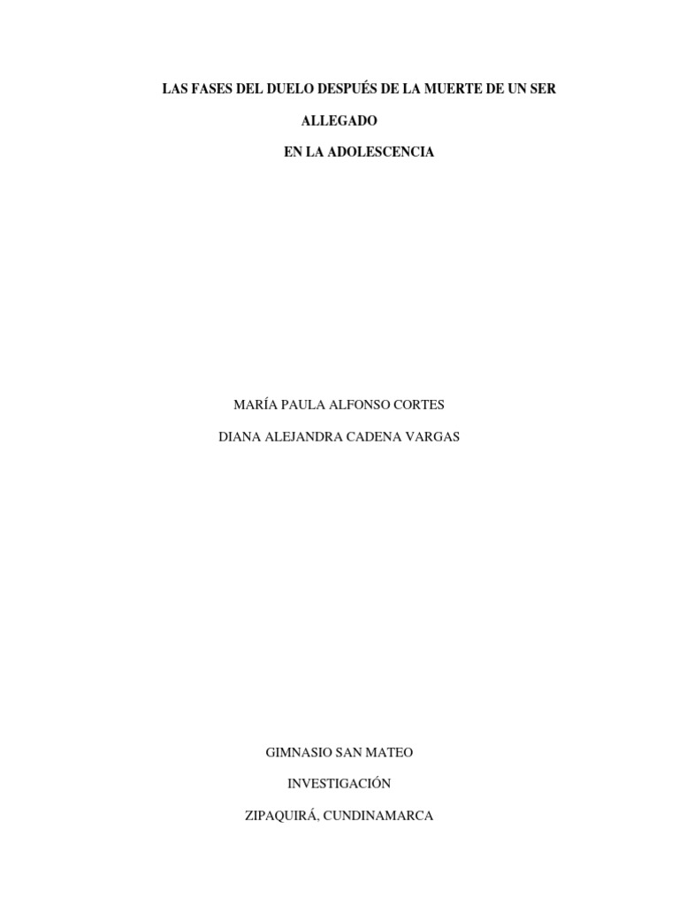 Las Fases Del Duelo Después de La Muerte de Un Ser Allegado | PDF