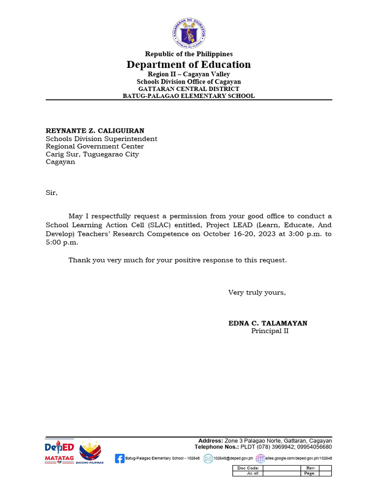 Request for SLAC Project LEAD Approval | PDF