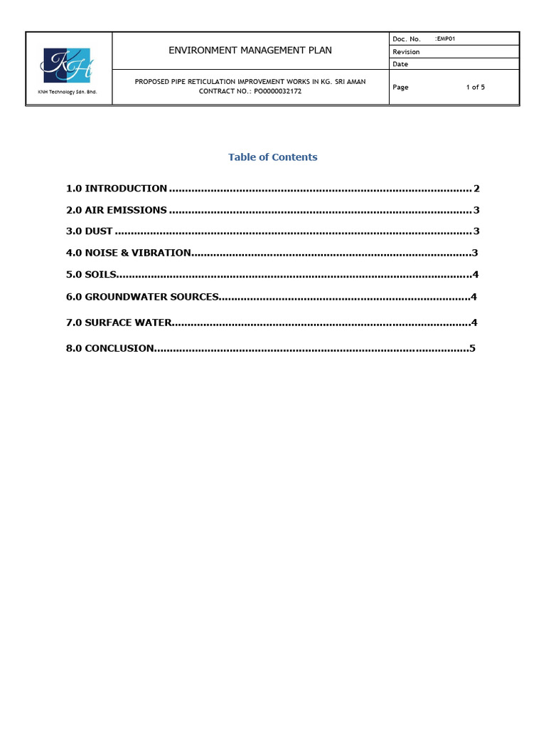 Environment Management Plan | PDF | Soil | Surface Runoff