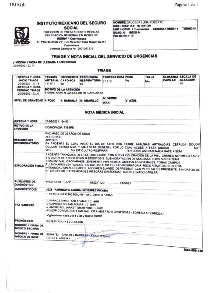 Nota Médica | PDF