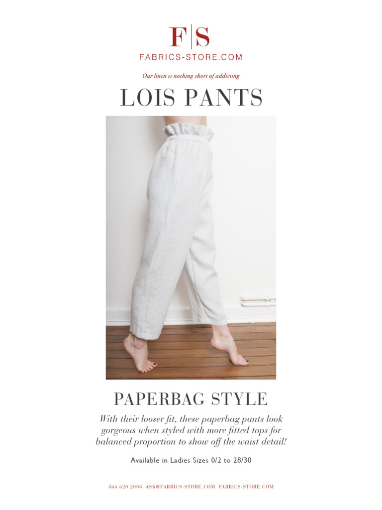 Fabrics-store-Lois Paperbag Waist Pants Pattern-1 | PDF