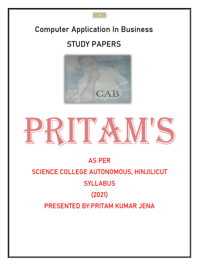 Computer Application in Business | PDF