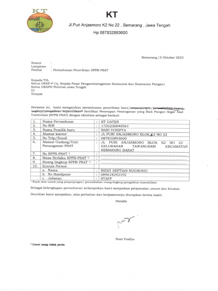 Permohonan Penerbitan Sppb-Psat 1 | PDF