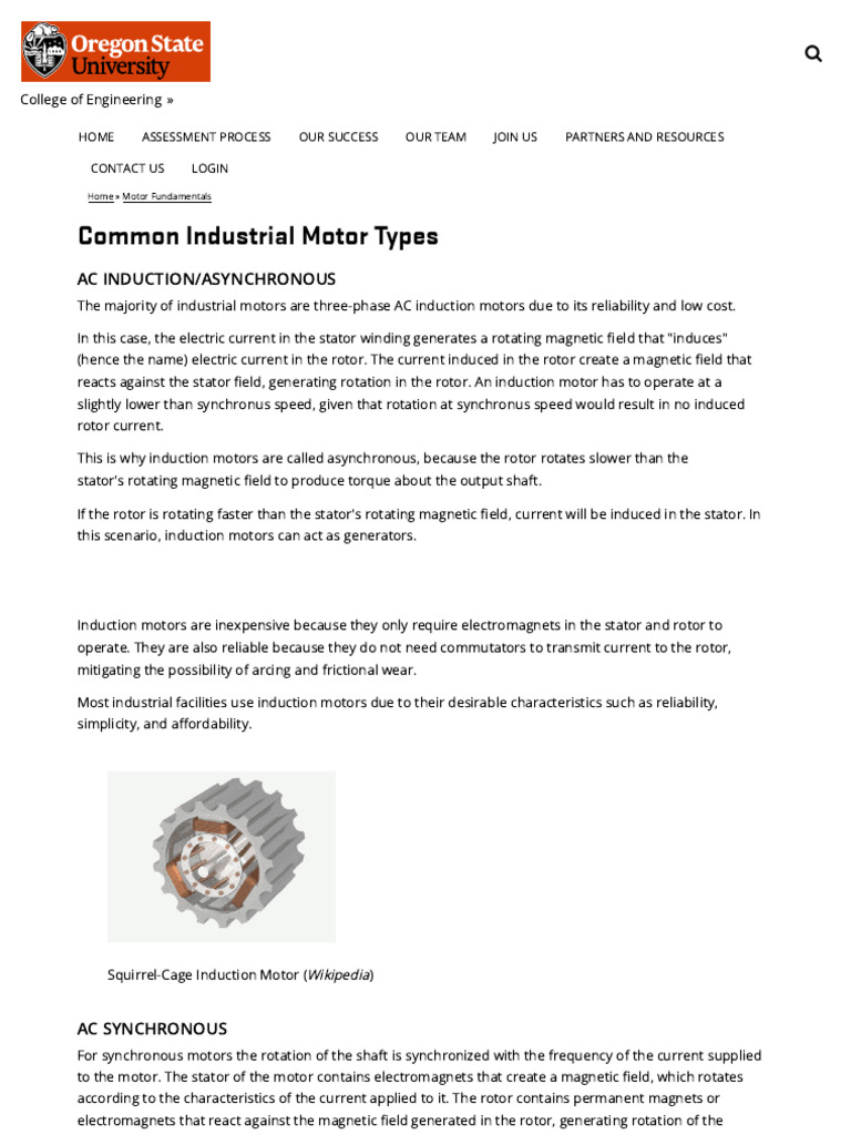 Common Industrial Motor Types - OSU Energy Efficiency Center - Oregon ...