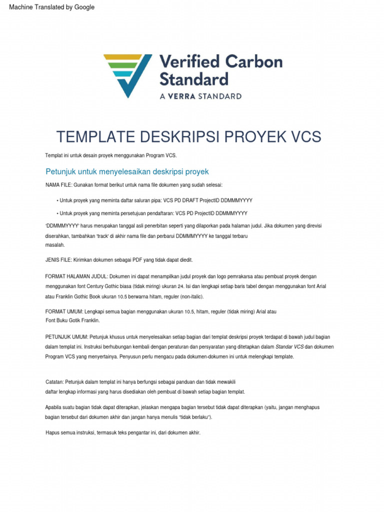 VCS Project Description Template v4.3 | PDF