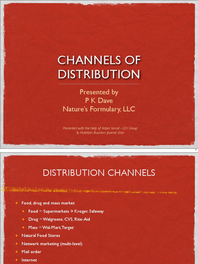 Distribution Channels | PDF | Retail | Multi Level Marketing