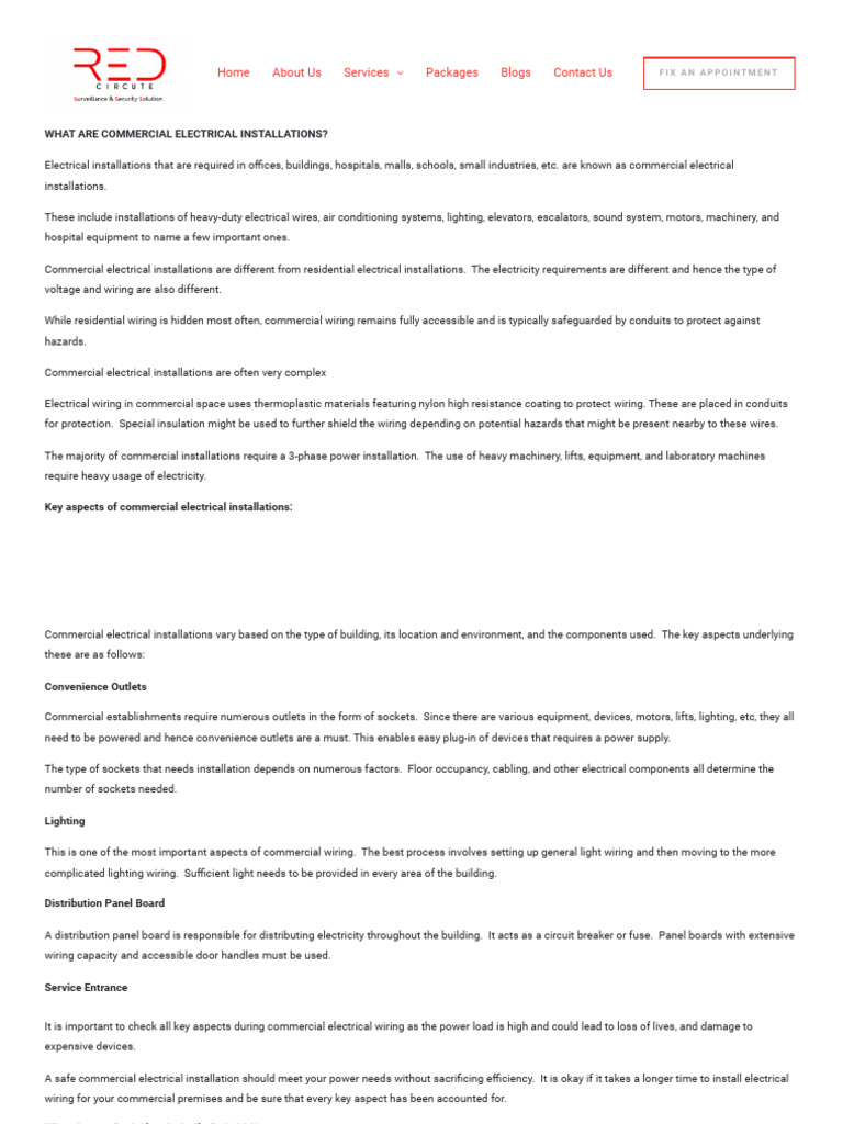 Commercial Electrical Wiring - Installations - Red Circute India PVT ...