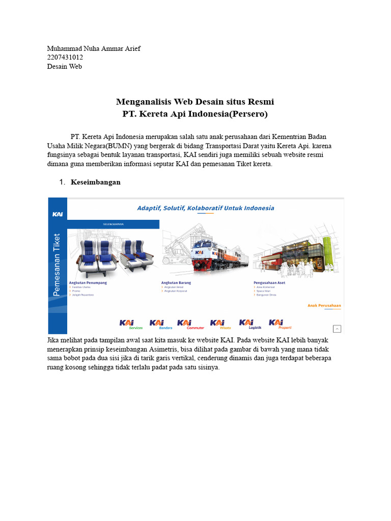 Analisis Website KAI | PDF
