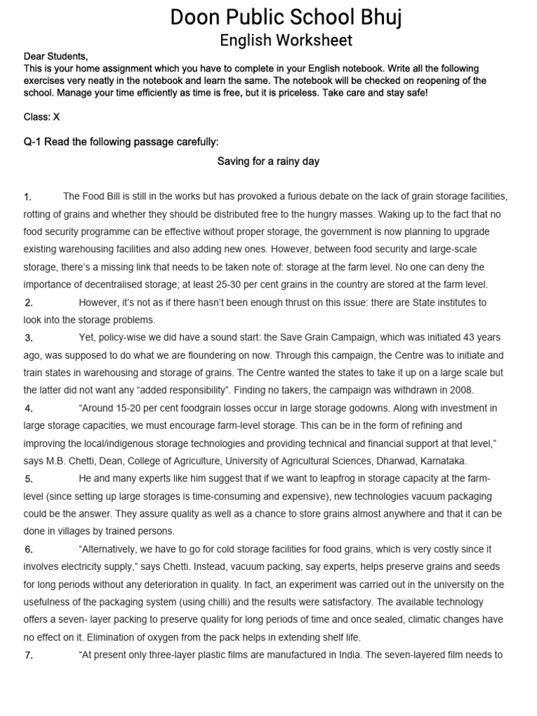 English Worksheet | PDF