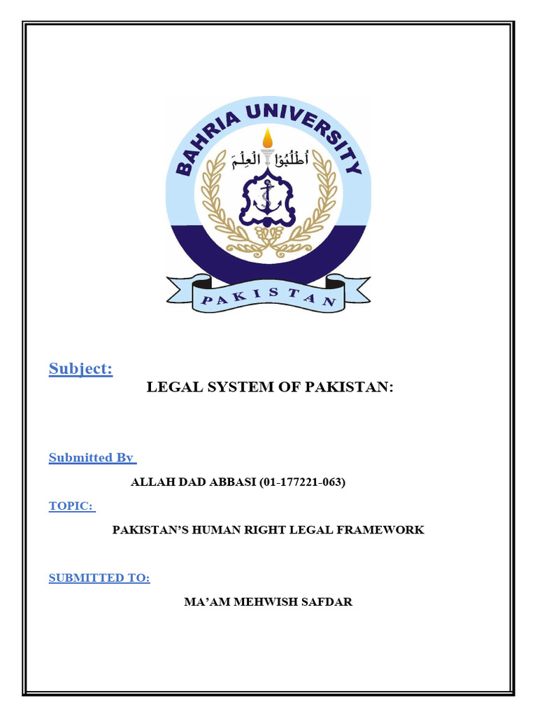 Legal System of Pakistan | PDF | Human Rights | Treaty