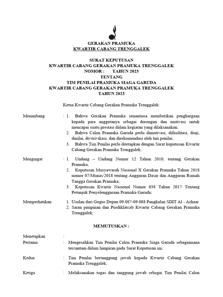 2022 2C - SK Penilai Pramuka Siaga Garuda | PDF