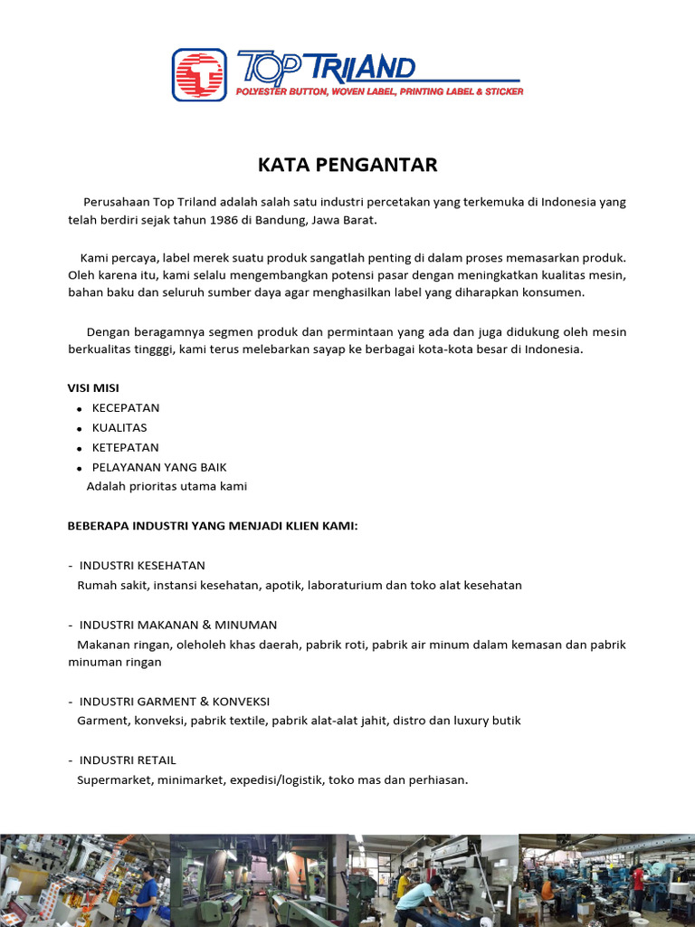 Company Profile PT Top Triland | PDF