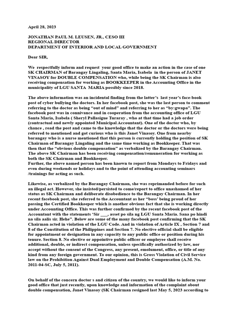 Reply to Complaint Letter Double Compensation | PDF