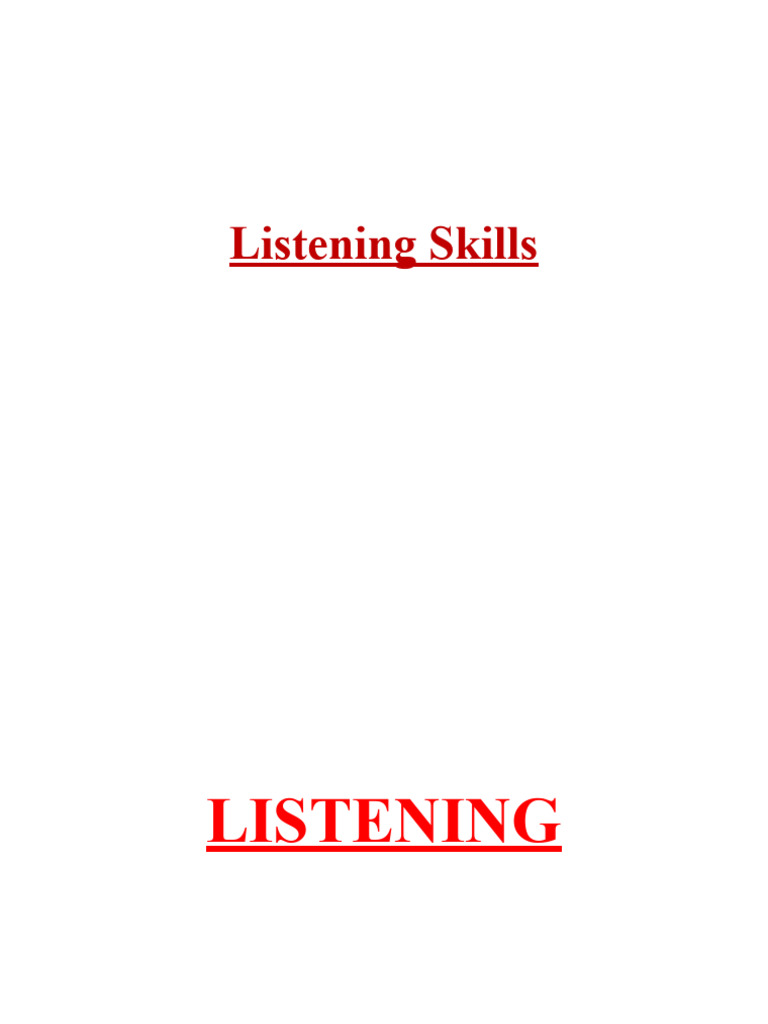 2. Listening Skills | PDF