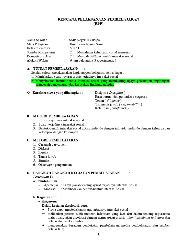 RPP Adw-Ips-Kelas-Vii HENNY | PDF | Karier & Perkembangan | Kesehatan Holistik