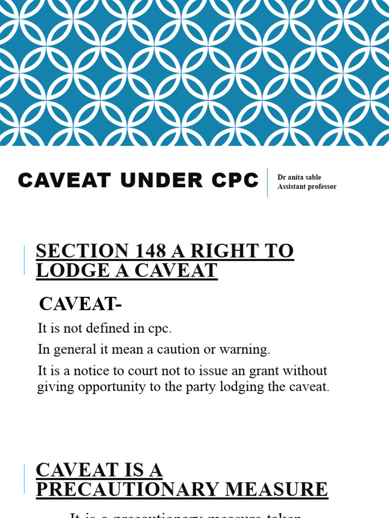 Caveat Under CPC | PDF | Social Science