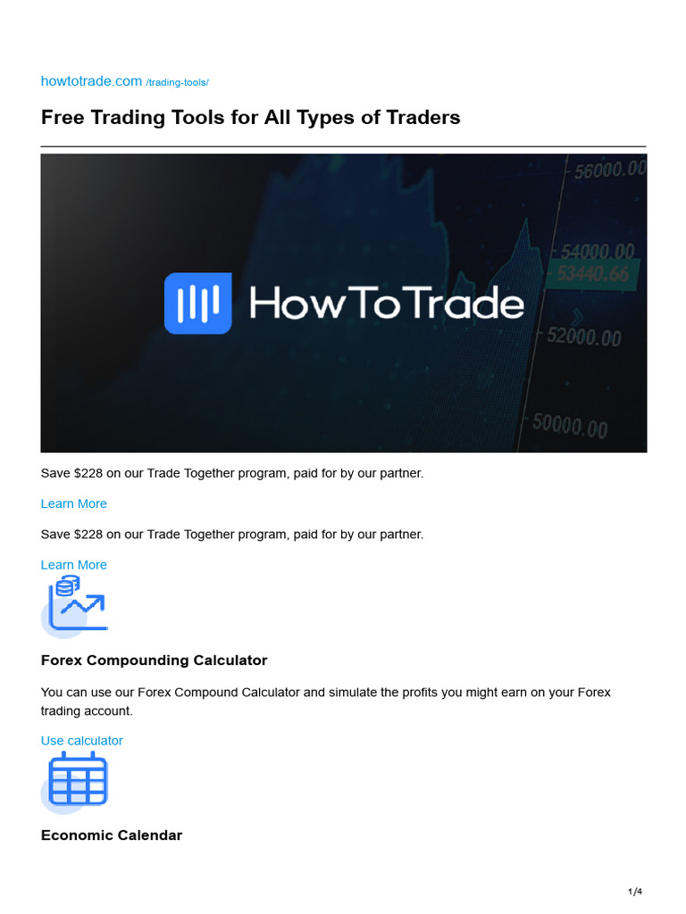 Free Trading Tools For All Types of Traders | PDF