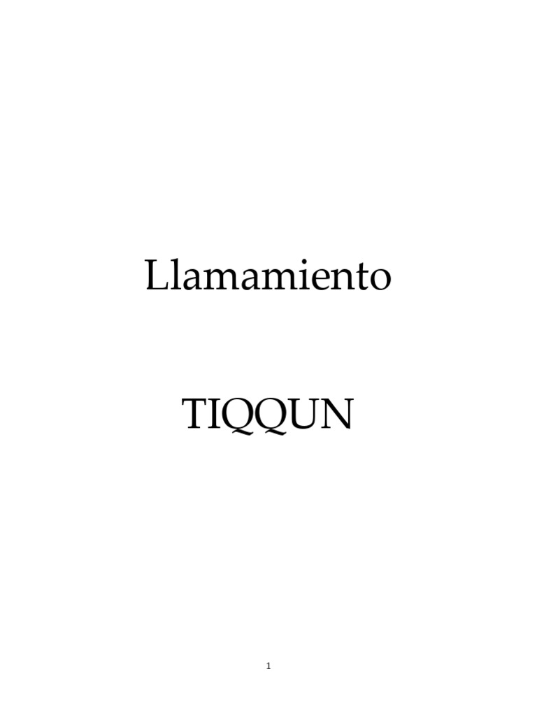 TIQQUN - Llamamiento | PDF