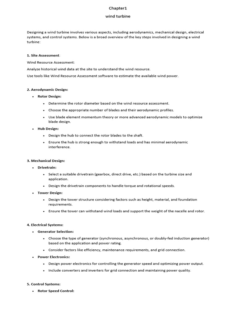 Designing A Wind Turbine Involves Various Aspects Pdf