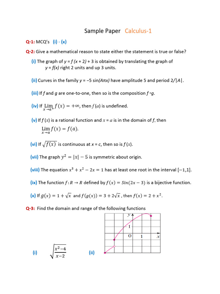 Sample Paper Cal-1 | PDF | Teaching Methods & Materials | Science & Mathematics
