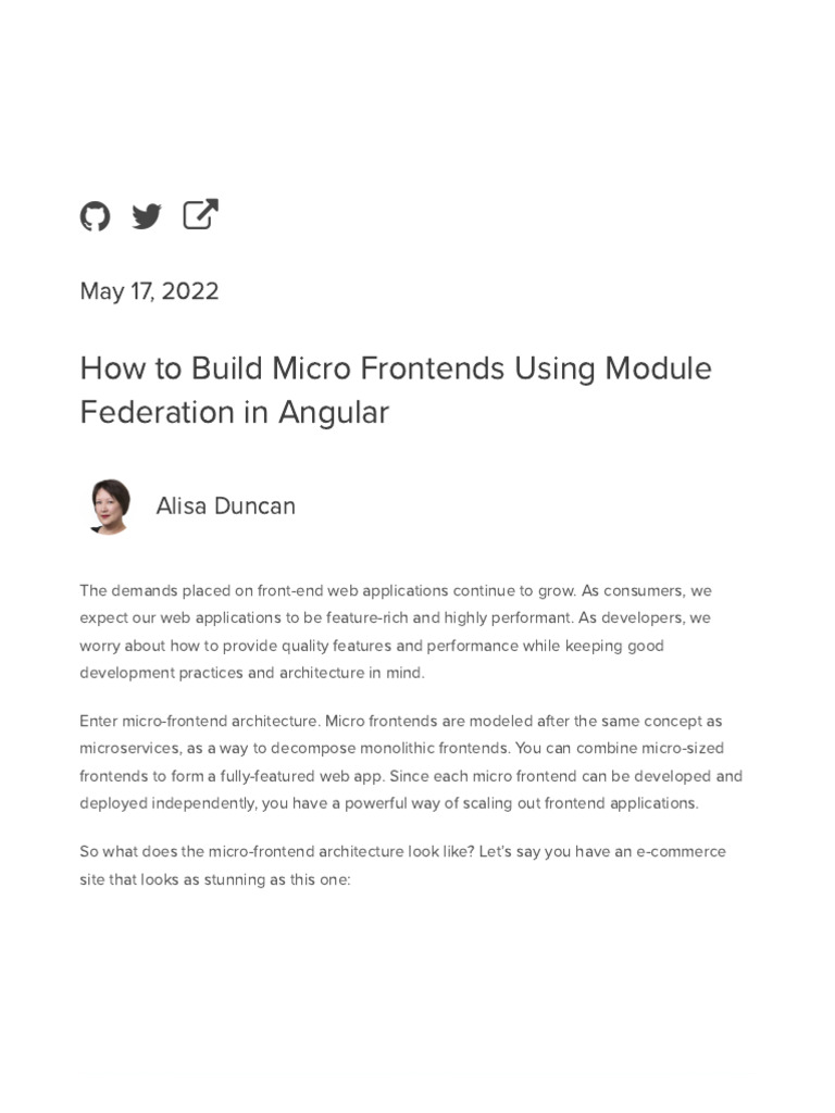How To Build Micro Frontends Using Module Federation in Angular | PDF