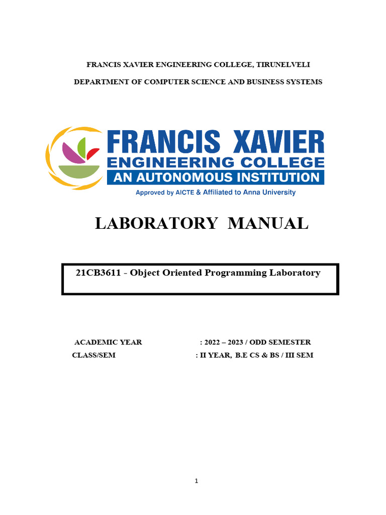 Oops Lab Manual New Format | PDF Oops Lab Manual New Format | PDF