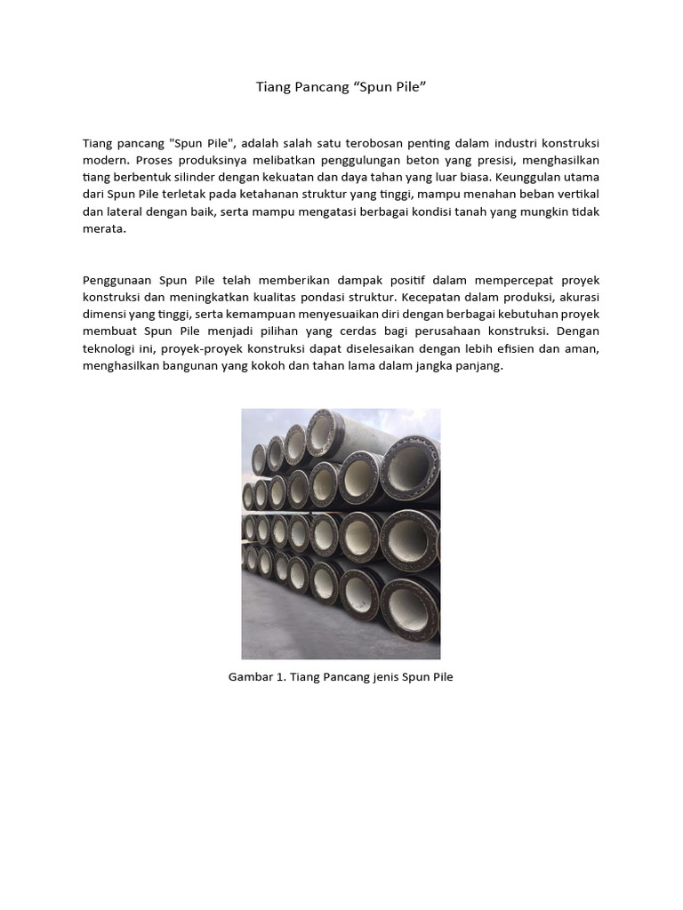 Keunggulan Tiang Pancang Spun Pile | PDF