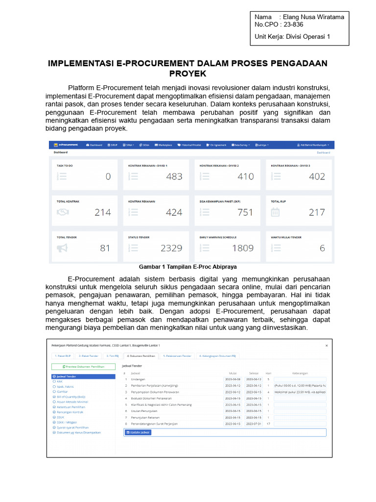 Implementasi E-Procurement Dalam Proses Pengadaan Proyek | PDF