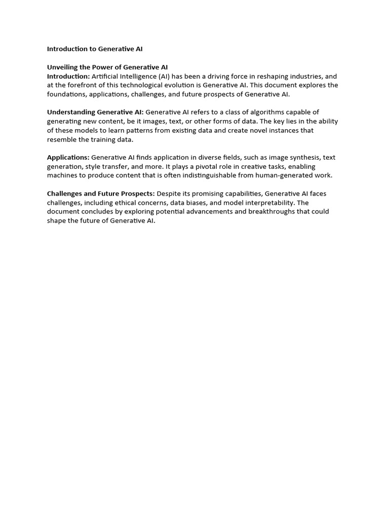 Introduction to Generative AI | PDF