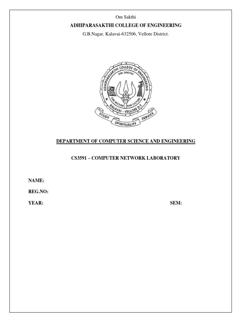 Cs3591 Computer Networks Lab Mannual | PDF