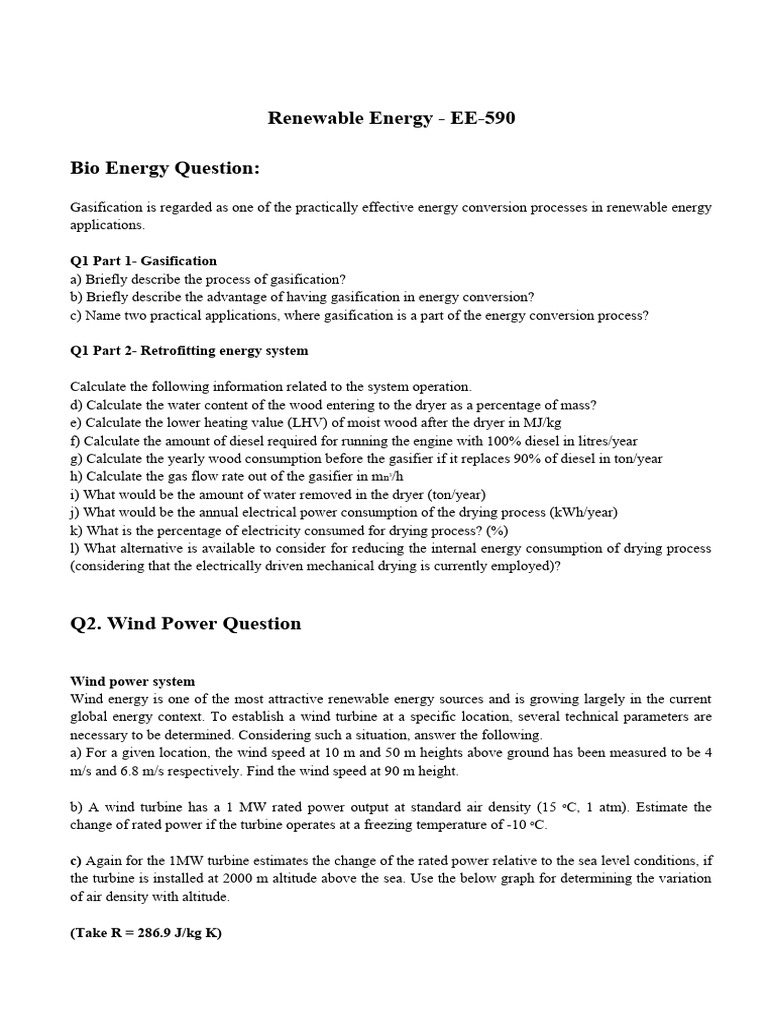 Renewable Energy Assignment | PDF | Solar Power | Gasification