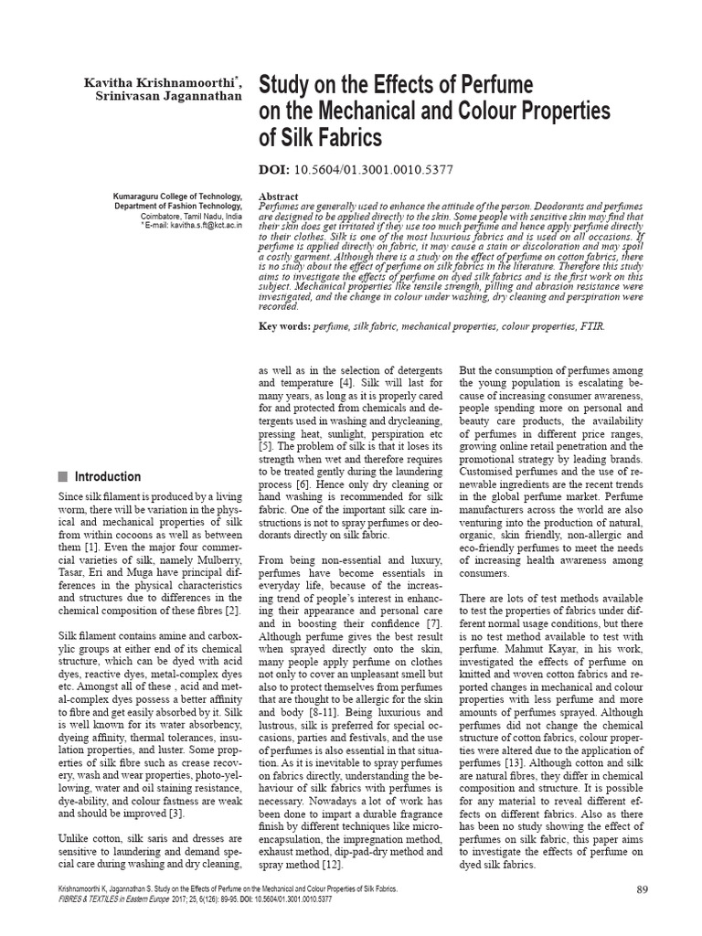 Study On The Effects of Perfume On | PDF