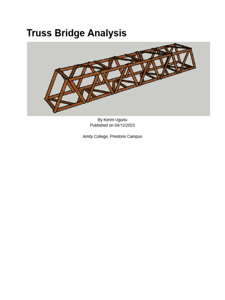 UPDATED Engineering Report Truss Bridge | PDF