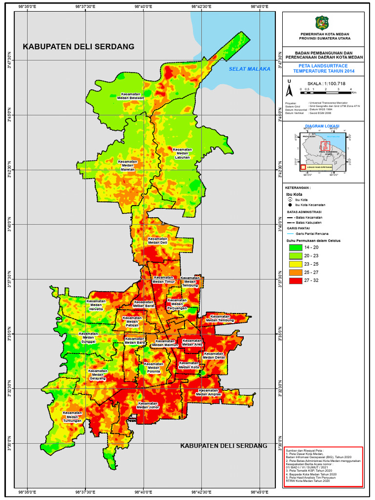 Land Surface Temperature Kota Medan | PDF