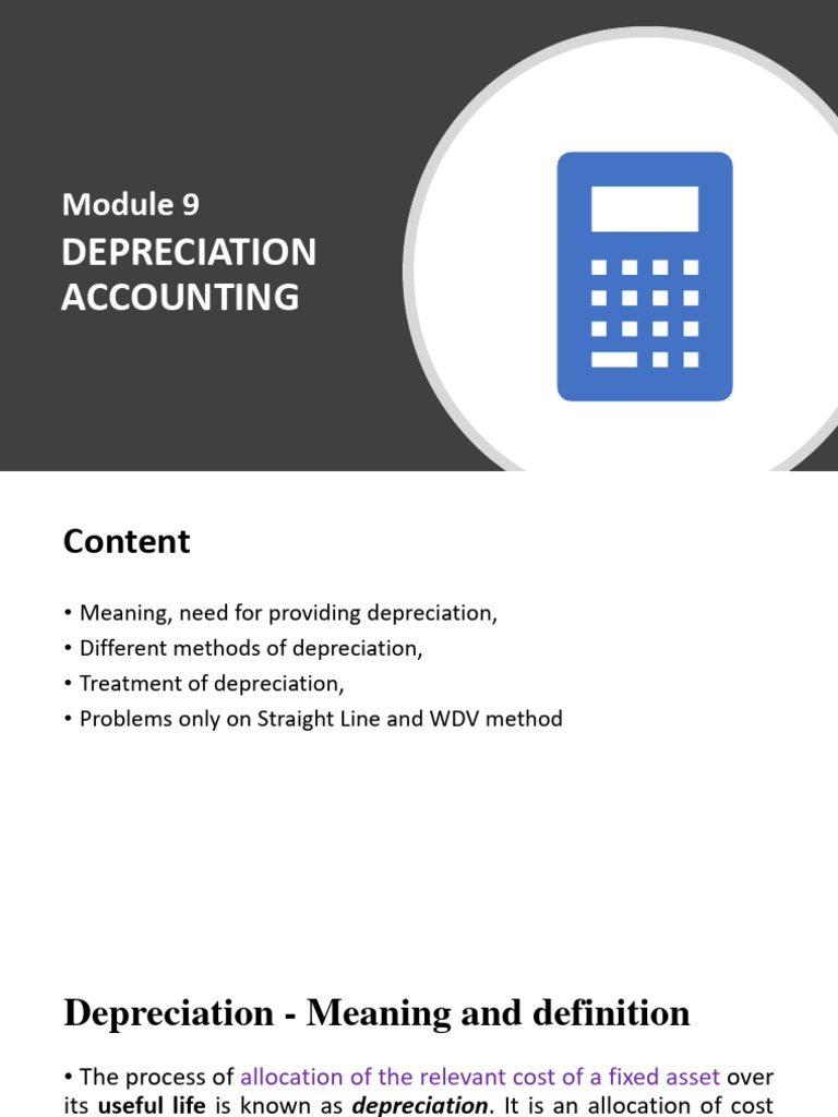 Module 9 Depreciation Theory | PDF