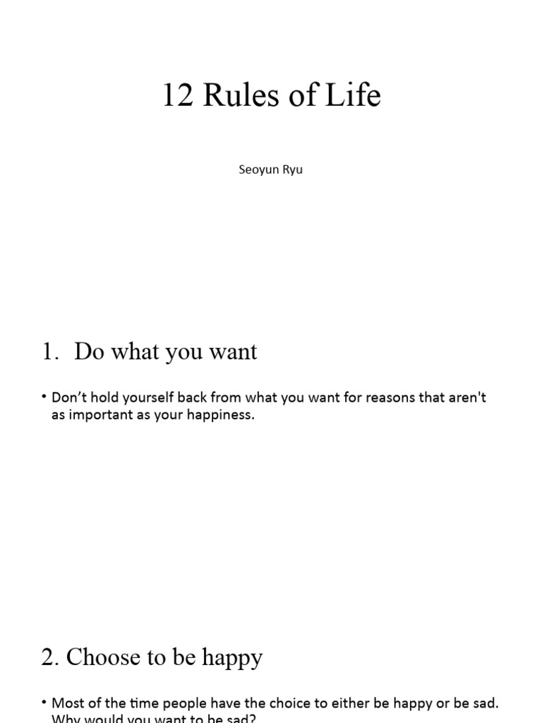 12 Rules of Life | PDF