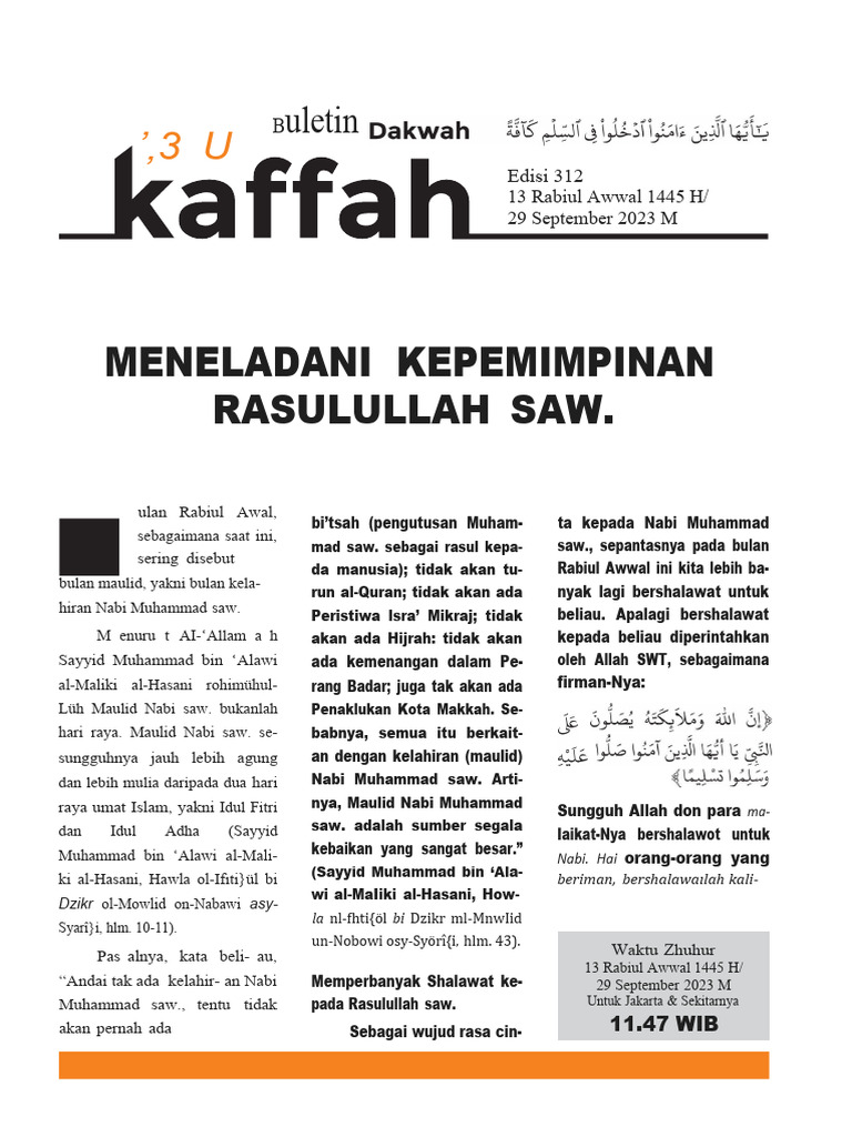 Edisi 312 Buletin Dakwah Kaffah | PDF