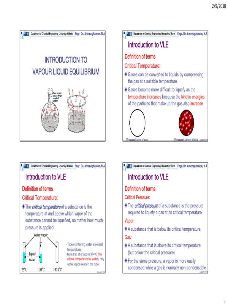 CHE 411 Note Set 2 | PDF | Phase Rule | Vapor