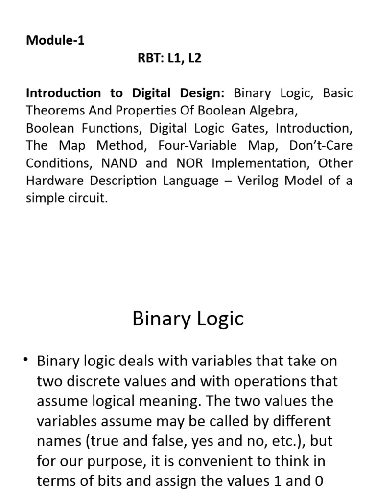 DDCO Module 1 | PDF | Teaching Mathematics | Boolean Algebra