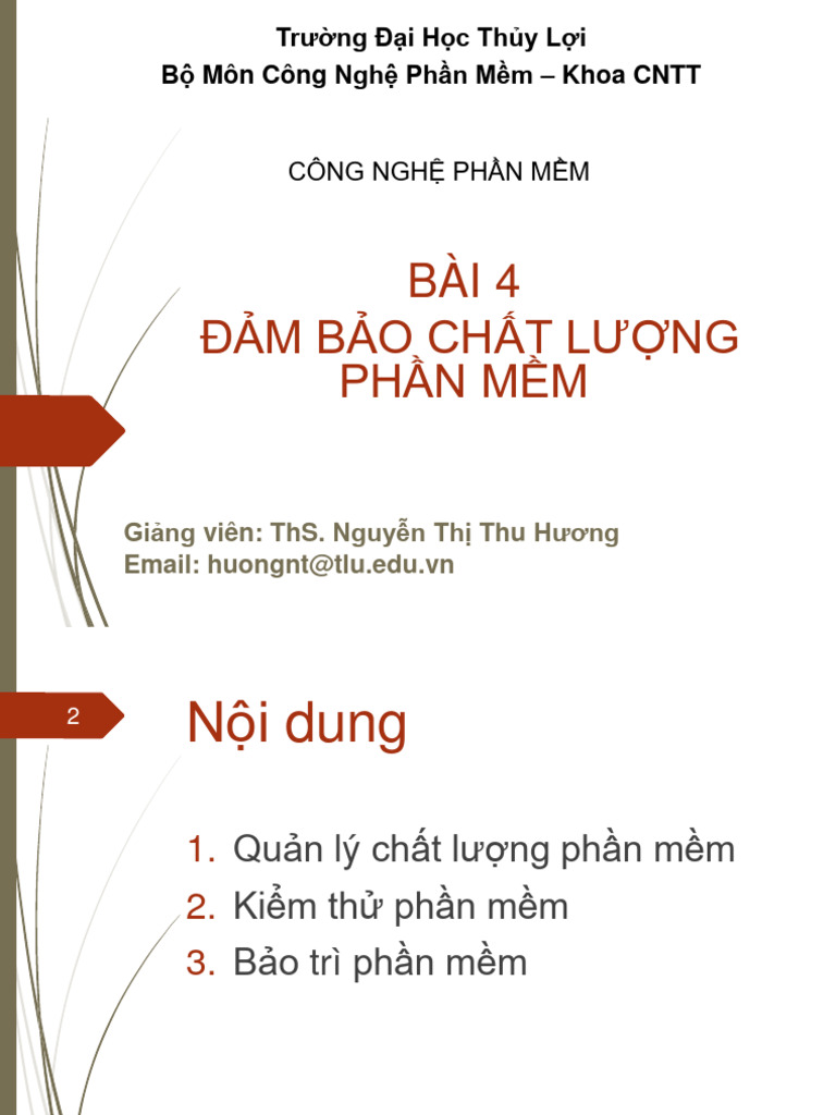 Bai 4 Quan Ly Chat Luong Phan Mem | PDF
