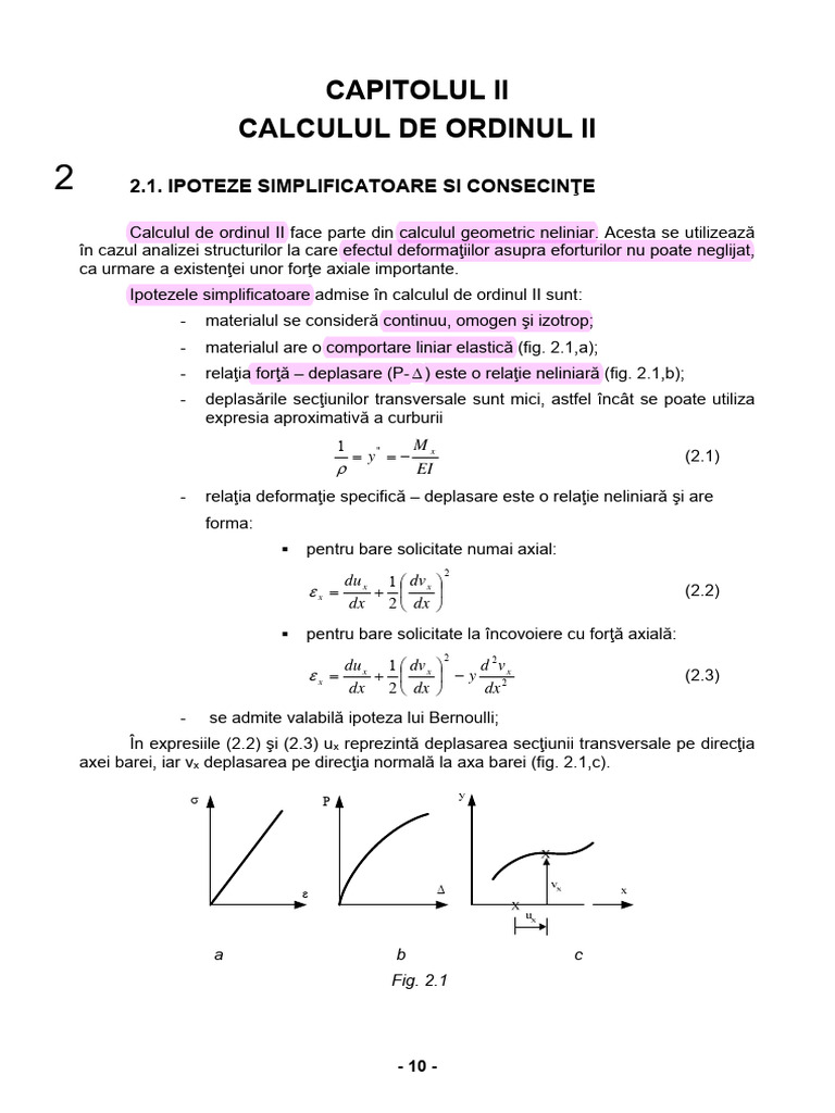 Capitolul 2 - Calculul de Ordinul II | PDF