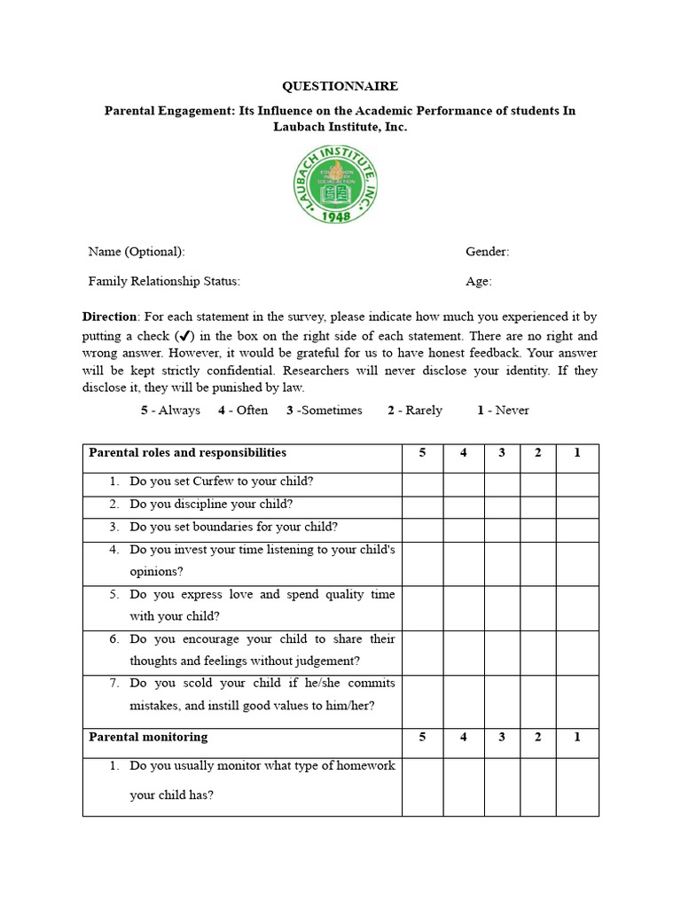 parent-questionnaire-Final | PDF | Interpersonal Relationships ...