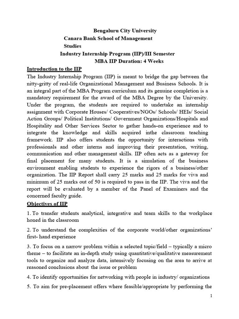 Industry Internship Guidelines | PDF