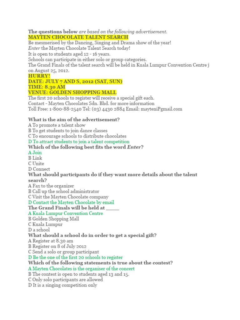 Comprehension Questions Exercises | PDF | Travel