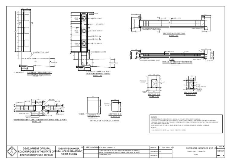 639 x1 Final Detail of Dranage Spout, RCC Railing & Bearing-Railing 1 ...